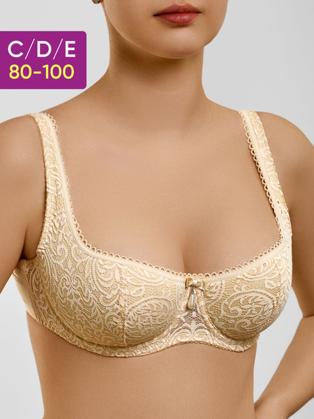 Бюстгальтер Женский Anfen балконет, размер 80E бежевый Нейлон, Спандекс Вечерний/праздничный ...