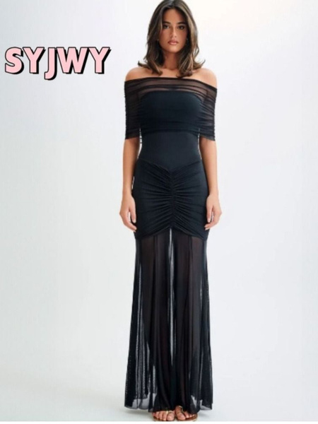 Платье Женский SYJWY черный Повседневный Без рукавов Полиэстер, размер 46 купить c доставкой на ...