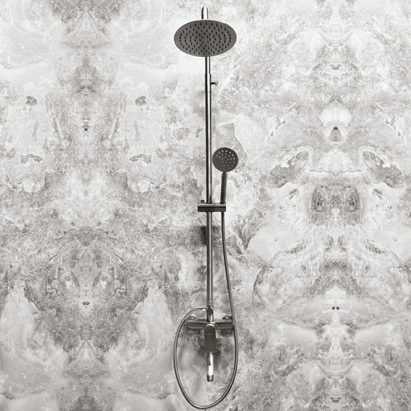 Душевая система с тропическим душем Haiba HB24807, цвет-серебристый/матовый, материал ...