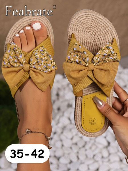 Шлепанцы Женский Feabrate, размер 39 EVA Круглый нос, Маломерит R (средняя) Без застёжки Лето ...