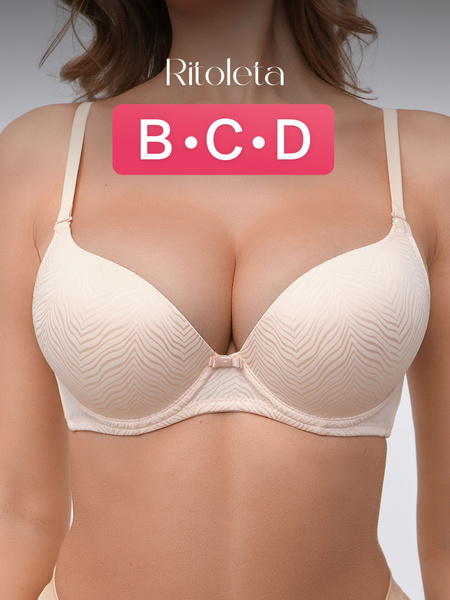 Бюстгальтер Женский Ritoleta классическая чашка, размер 85C бежевый Полиамид, Полиуретан ...