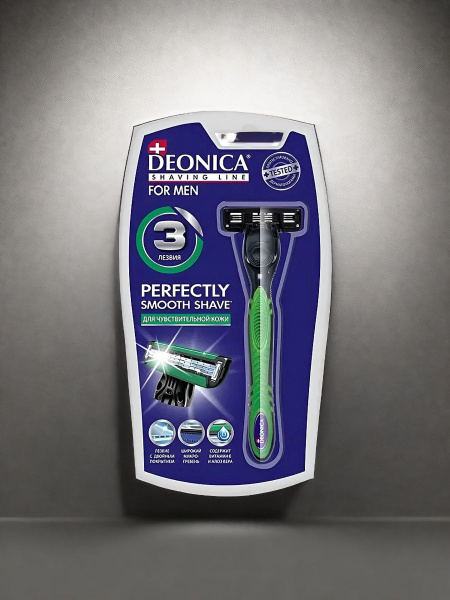 Бритва для мужчин Deonica for men с 3 лезвиями с двойным керамическим покрытием, 1 шт. купить на ...