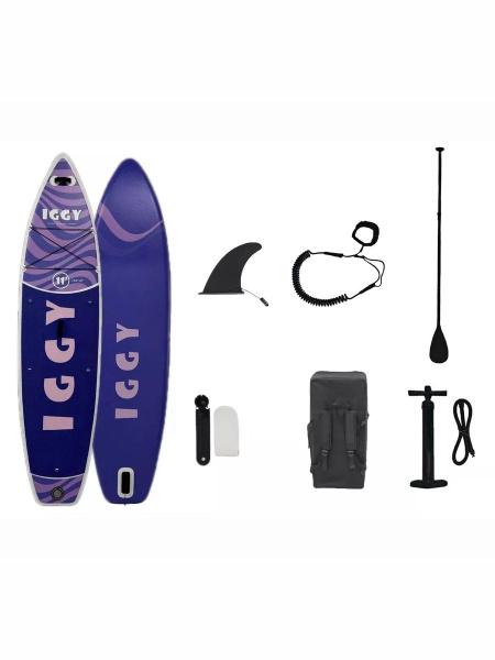 Сапборд Iggy 11х34х6 Purple (335x86x15 см) надувной двухслойный / доска ...