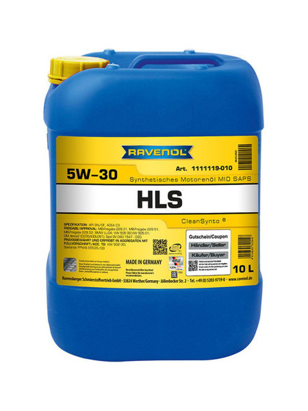 Масло моторное RAVENOL 5W-30 Синтетическое 10 л 1111119-010-01-999 ...
