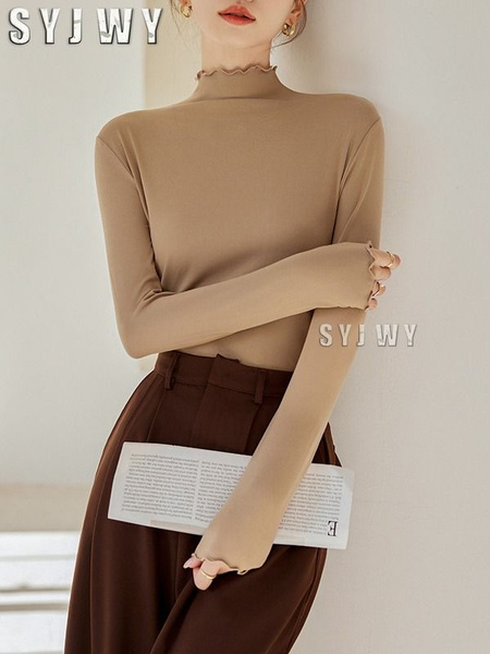 Термокофта Женский SYJWY, размер 46 На любой сезон Спандекс хаки, пастельно-коричневый ...