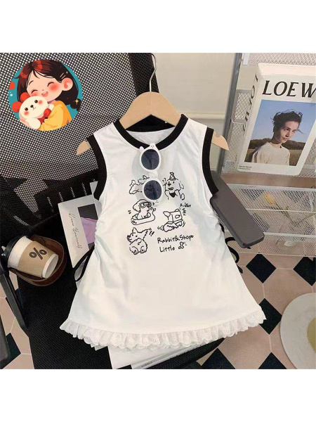 Платье Девочки белый Повседневный Без рукавов Полиэстер, размер 130 ...