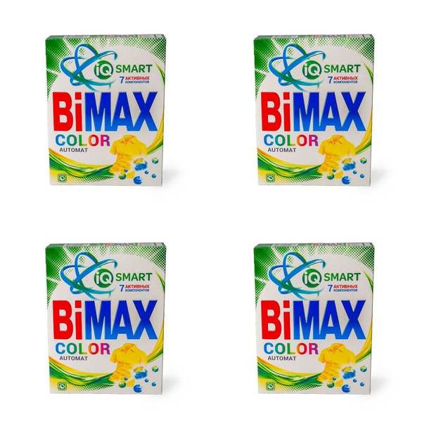 BiMAX Стиральный порошок Колор Автомат 400 г, 4 упаковки купить на OZON по низкой цене (2666713989)