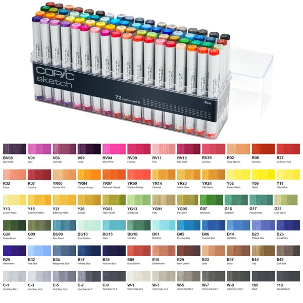 Copic Набор маркеров Спиртовой, 72 шт. купить на OZON по низкой цене ...
