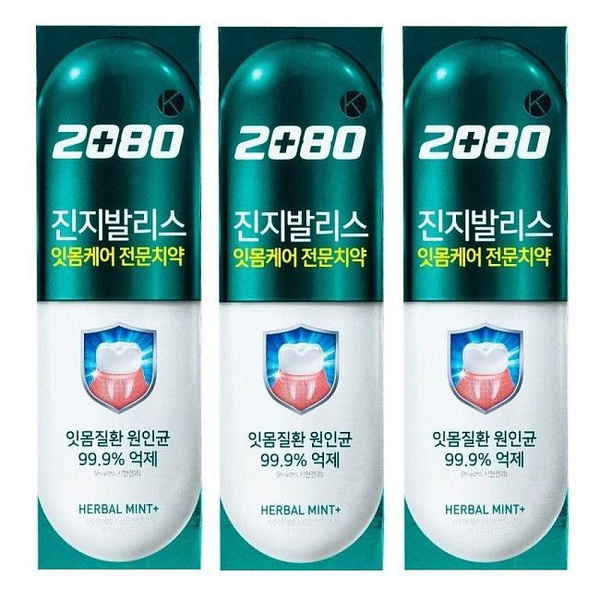 Зубная паста (1 упаковка, 3 шт, 360 г) Dental Clinic 2080 Herbal Mint ...