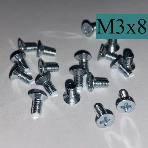 Винт M3 x , головка: Потайная, 20 шт - купить по выгодной цене в интернет-магазине OZON (1383417766)