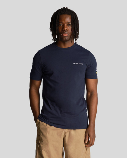 Футболка Lyle & Scott, размер 50, 52, цвет темно-синий, 100% хлопок ...