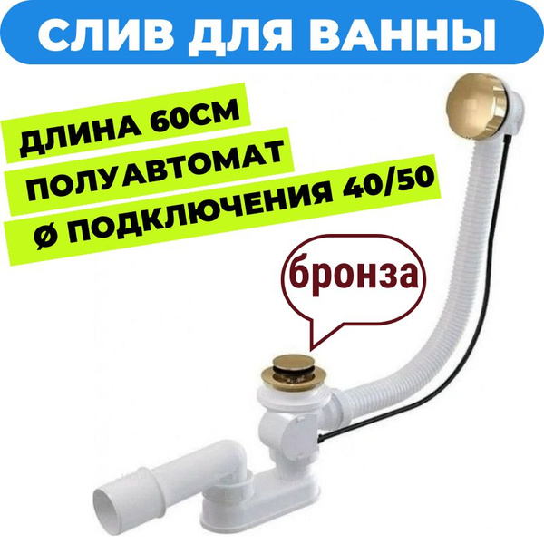 Слив перелив для ванны бронза Sanway DR-004 Bronze - купить по выгодной ...