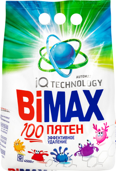 BiMAX Стиральный порошок 4500 г Для черных и темных тканей, Для белых тканей - купить с ...