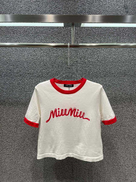 Футболка Miu Miu размер 48 цвет красный купить по выгодной цене в интернет магазине Ozon