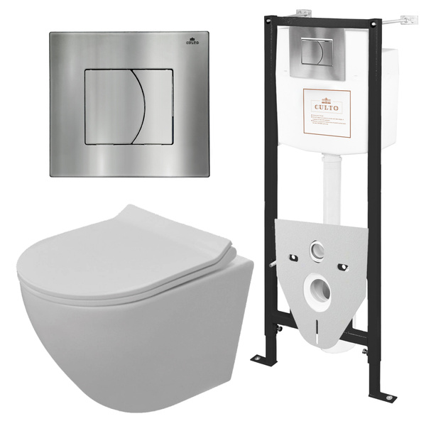 Инсталляция с унитазом комплект CULTO EIS, клавиша смыва хром. купить на OZON по низкой цене ...