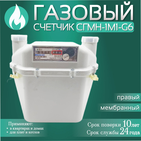 Счетчик газа СГМН-1М1 - G6 200 мм правый - купить с доставкой по ...