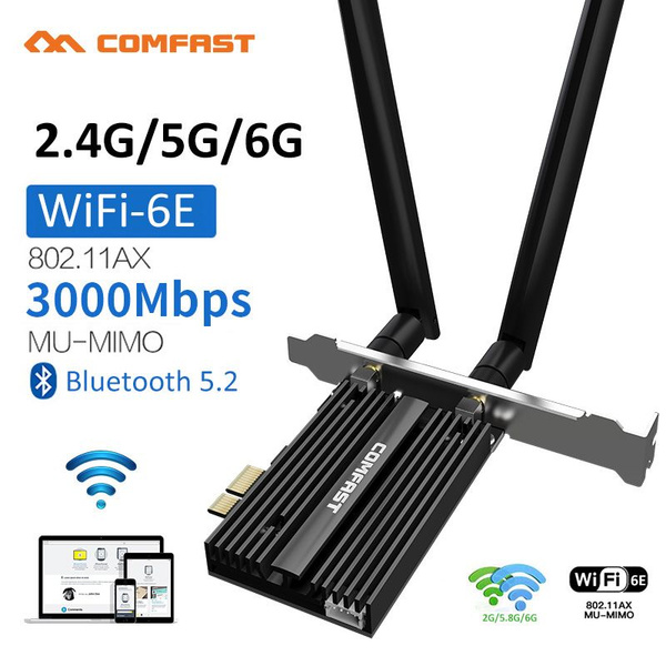 Comfast Wi Fi адаптер Pci E адаптер для компьютера Wi Fi 6 адаптер Ax3000 Bluetooth 5 2 Mt7921k