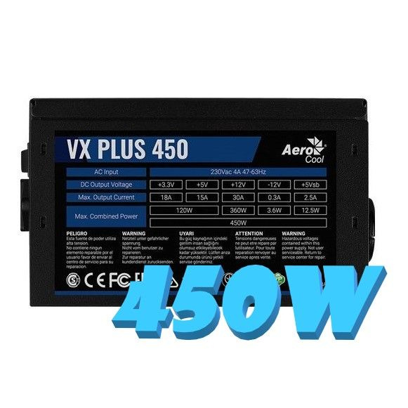 Aerocool Блок питания компьютера VX-450 PLUS, 450 Вт (VX-450 PLUS ...