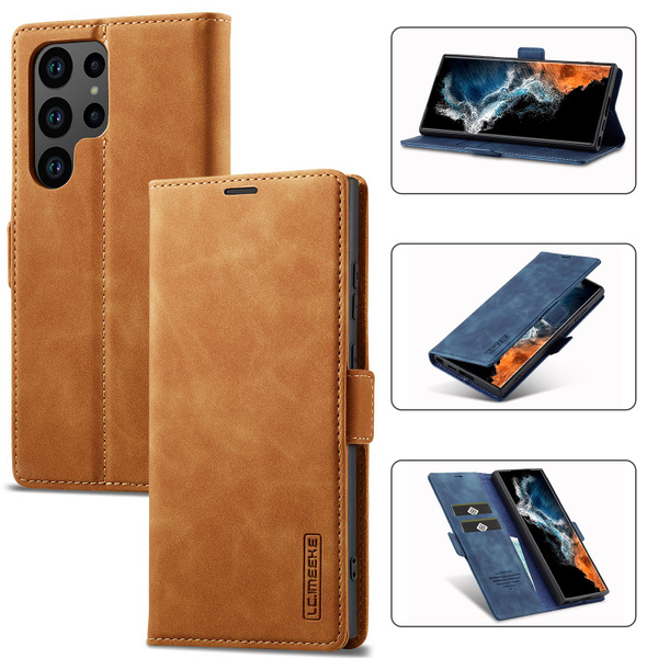 чехол для Samsung Galaxy S23 Ultra (Самсунг Галакси С23 Ультра) Кожаная ...