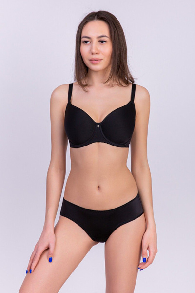 Бюстгальтер Женский Milavitsa мягкая чашка на каркасе, размер 75D черный Полиамид, Эластан ...