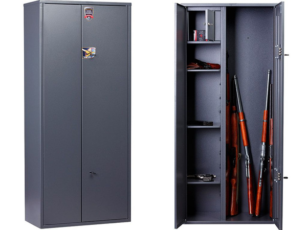 Сейф оружейный AIKO ЧИРОК 1462 KL на 5 стволов, трейзер, 3 полки, 2 ключевых замка (140х62х28см ...