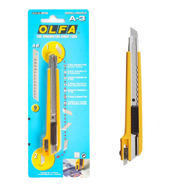 Японский универсальный нож OLFA A-3 9 мм со сломанным лезвием, стандартный канцелярский нож для ...
