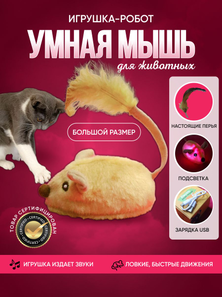 Игрушка для кошек интерактивная мышь - купить с доставкой по выгодным ...