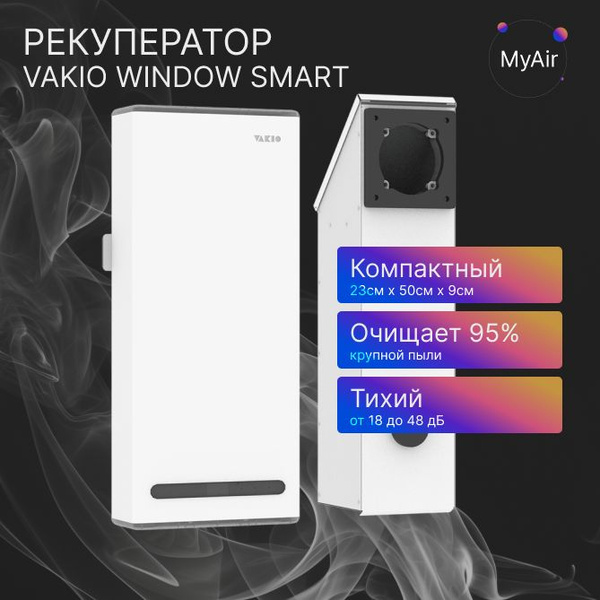 Прибор вентиляционный VAKIO WINDOW SMART - купить с доставкой по выгодным ценам в интернет ...