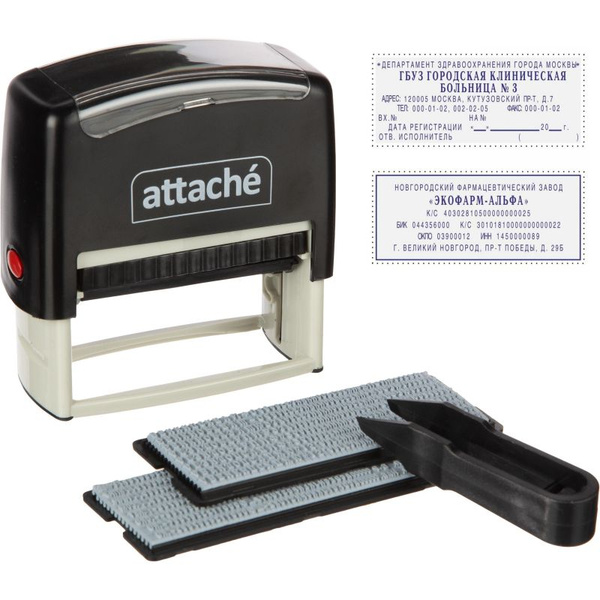 Штамп самонаборный Attache 6/8 стр. 70х32 с рамкой купить на OZON по низкой цене (2223664707)