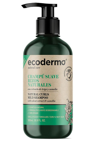 ECODERMA Шампунь для кудрявых волос Natural Curls Mild Shampoo 500 мл ...