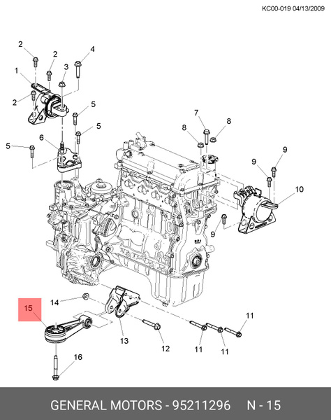 Опора кпп задняя GM 95211296 - Digma арт. 95211296 - купить по выгодной ...