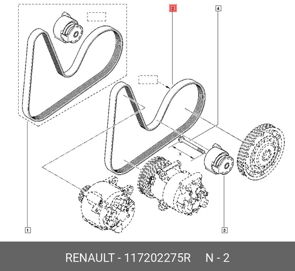 Ремень генератора Renault 117202275R - Renault арт. 117202275R - купить ...