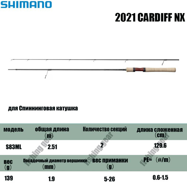 Удилище Shimano 2021 CARDIFF NX S83ML, от 5 гр купить по выгодным ценам в интернет-магазине OZON ...