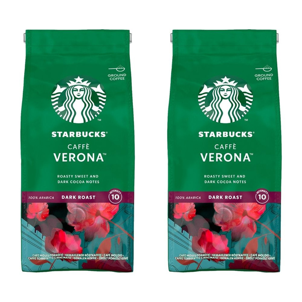 Кофе молотый Starbucks Сaffe Verona, 200 г x2 - купить с доставкой по ...