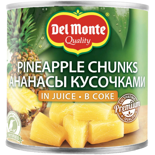 Ананасы Del Monte кусочки консервированные в соке, 435г х4 штуки ...