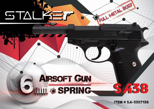Спринговый пистолет STALKER SA38 6,0мм 3J - купить с доставкой по ...