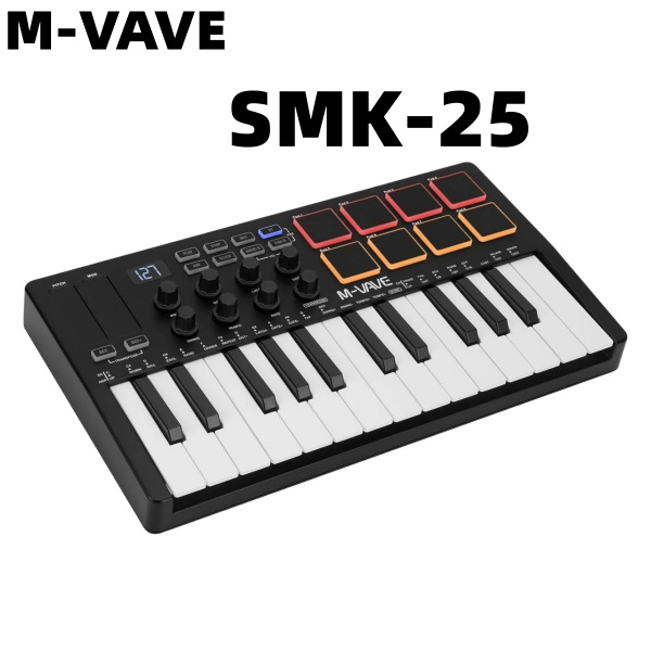 M-VAVE SMK-25 25-клавишная USB MIDI-клавиатура Беспроводной Мини-MIDI ...