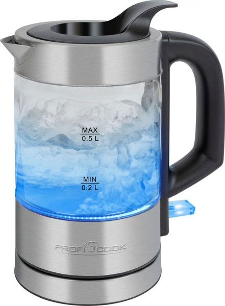 Чайник ProfiCook PC-WKS 1228 G inox, стекло, 360, 0,5 л, 1100 Вт ...
