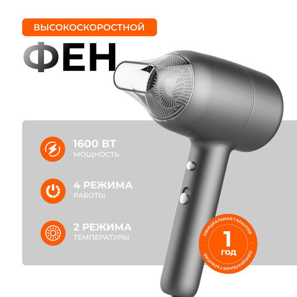 Фен для волос Xiaomi DEM-CF40, серый, прозрачный - купить по выгодным ...