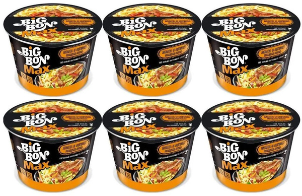 Лапша BIGBON Мах с соусом говядина гриль, стакан 95 гр - 6 штук ...