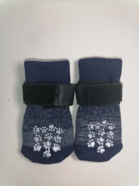 Носки для собак и кошек Arnydog "Cледы" с липучками синие, L (7 см ...