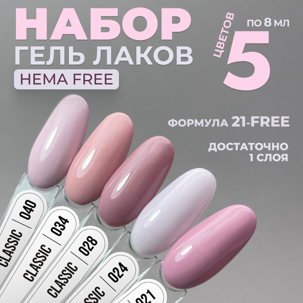 LUNALINE Набор гель лаков для ногтей, 5 цветов по 8 мл - купить с ...