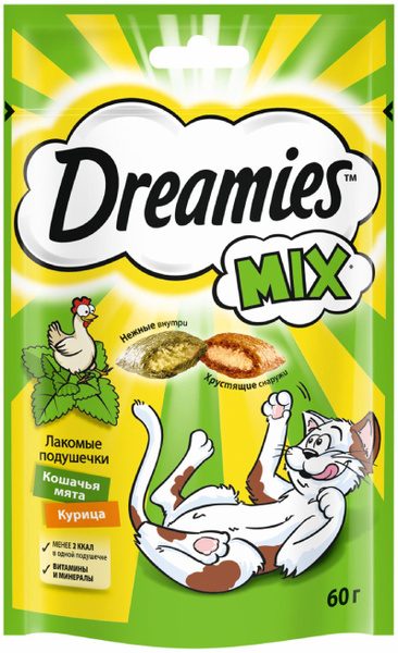 Dreamies Лакомство Dreamies MIX для взрослых кошек, с мятой и курицей ...