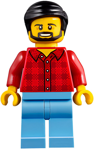 Минифигурка Lego Camper - Male, Red Plaid Flannel Shirt, Medium Blue ...
