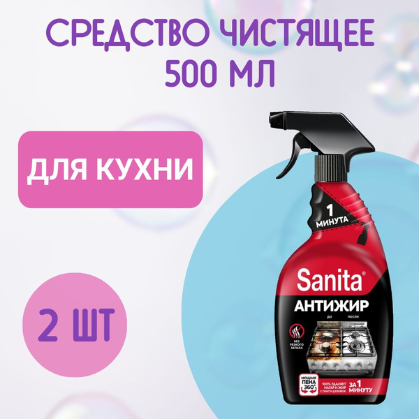 Спрей Sanita 1 минута 500мл, 2 шт - купить с доставкой по выгодным ...