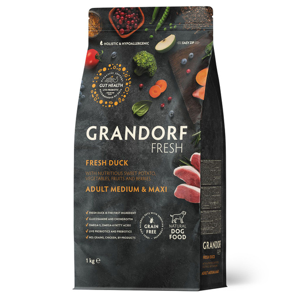 GRANDORF Fresh Dog Adult MED&MAXI Duck&Sweet Potato (Свежее мясо утки с ...