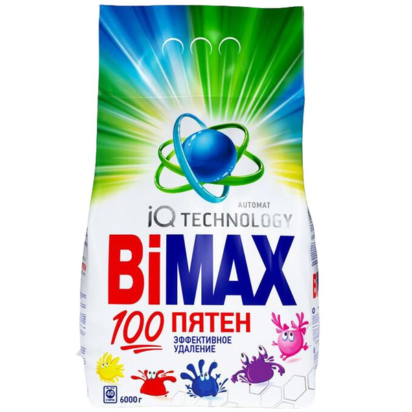 BiMAX Стиральный порошок 6000 г 3 стирок Для деликатных тканей, Для цветных тканей - купить с ...