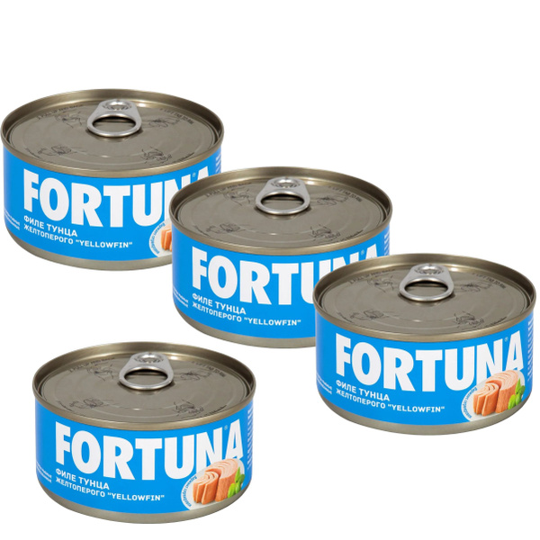 FORTUNA, тунец филе, 185 г * 4 штуки - купить с доставкой по выгодным ...