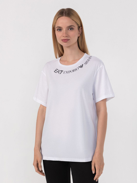 Футболка EA7, размер 42, 44, цвет белый, хлопок 100% - купить по выгодной цене в интернет ...