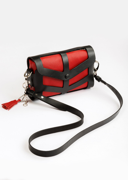 ROBERT DEV. Сумка женская через плечо кросс боди ILLUSION натуральная кожа, красная - купить с ...